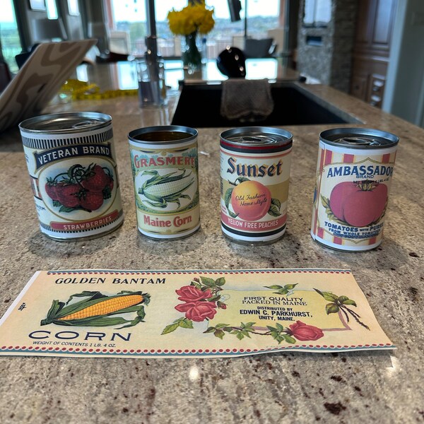 Campbells Soup Tin Can Labels Set of 5 Printable Digital Red Soup Tin ...