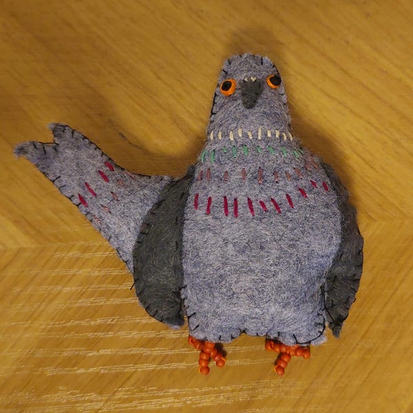 Pedro the Felt Pigeon – PDF Sewing Pattern | Bird Toy With Charms ...