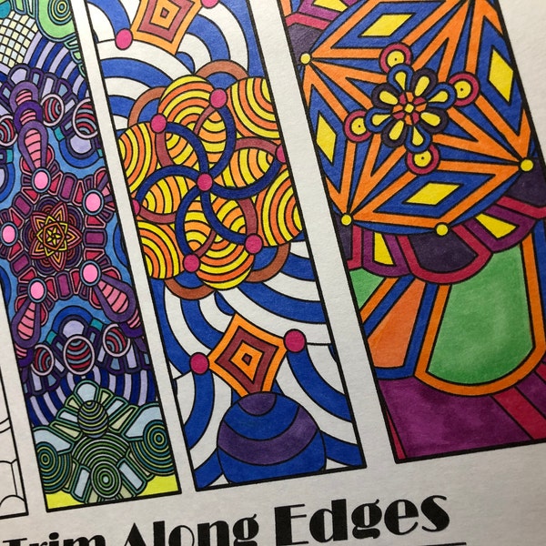 Printable Mandala Bookmarks/coloring Pages Set of 4 PDF/JPG bookmark ...