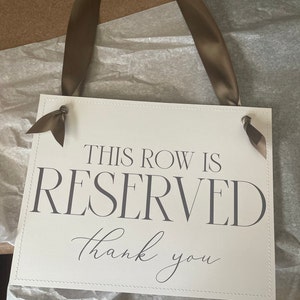 2 Reserved Signs for Wedding Chairs or Church Pews this Row is Reserved ...