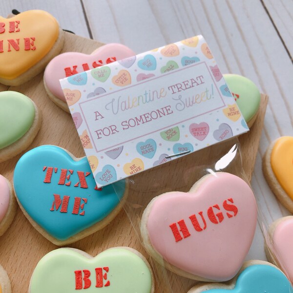 Instant Download Valentine's Day Bag Topper, Printable Candy Heart ...