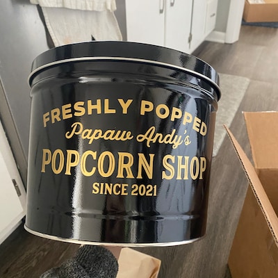 Farmhouse Decor,popcorn Tin,personalized Popcorn Tin, Personalized ...