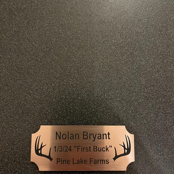 Custom Engraved Buck Plaque With Antlers Gold Silver Copper Bronze Tone ...