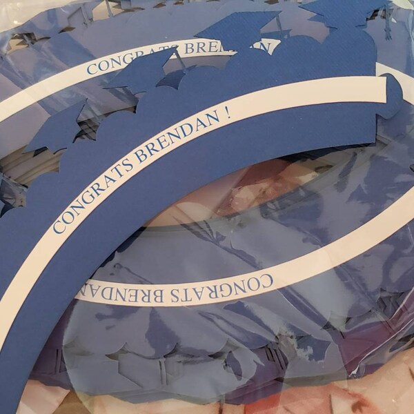 Graduation Cupcake Wrappers, Personalized Cupcake Liners, High School ...