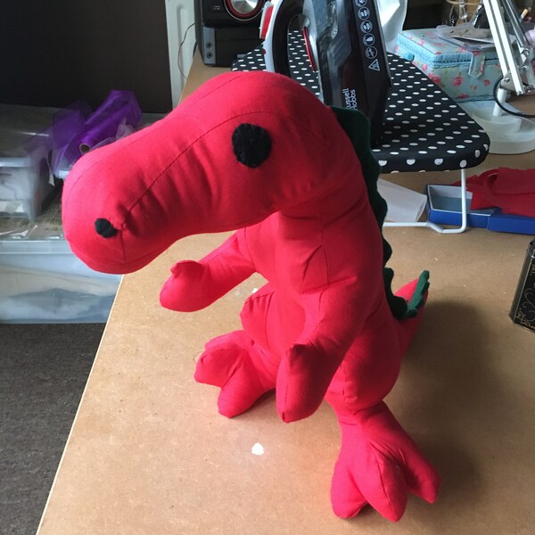 Stuffed Animal Sewing Pattern, T-rex Dinosaur Plush Sewing Pattern ...