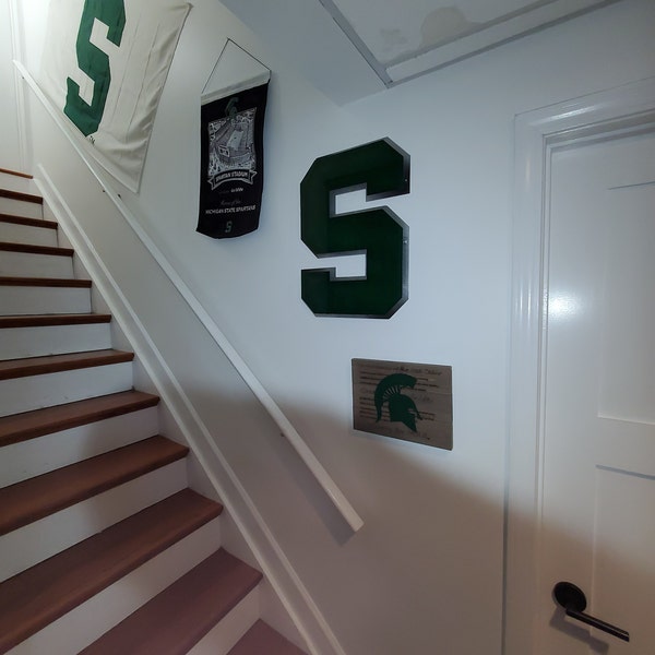 Michigan State University MSU Spartans Engraved Wall Hanging Map ...