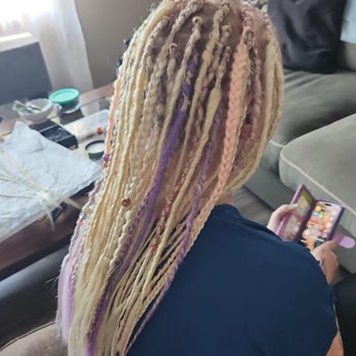 Synthetic Dreadlocks Blonde Cotton Candy Choose Your Length Synthetic ...