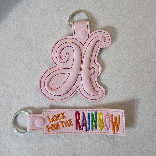 Look for the Rainbow ITH in the Hoop Key Fob Snap Tab Machine Embroidery Design, Snap Tab Keyfob ...