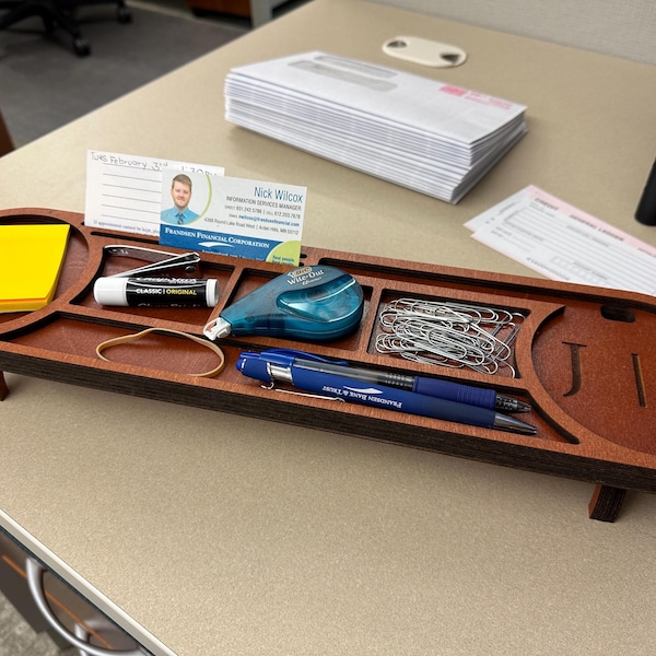 Custom Wood Desk Organizer Desk Organizer Office Accessories Desk ...