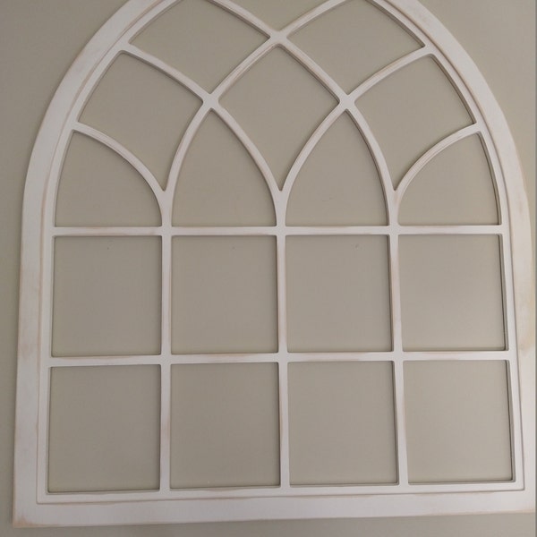 Large Arched Inset Wood Frame, Faux Window, Arched, Stained, Custom ...