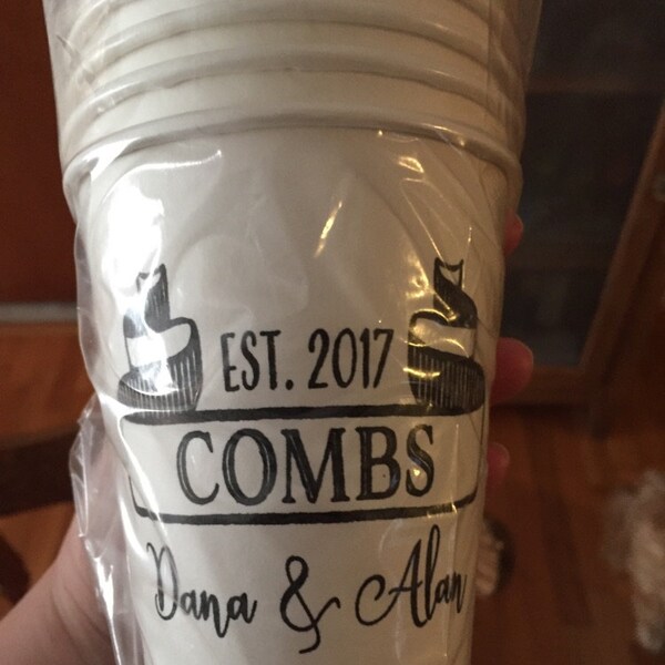 Custom Printed Paper Cups, Monogrammed Coffee Cups, Personalized Hot ...