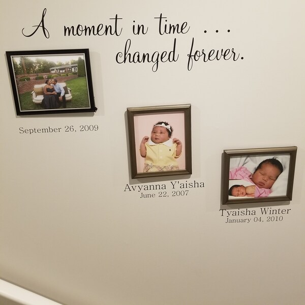 A Moment in Time Wall Decal - Moments in Time Changed Forever - Family ...
