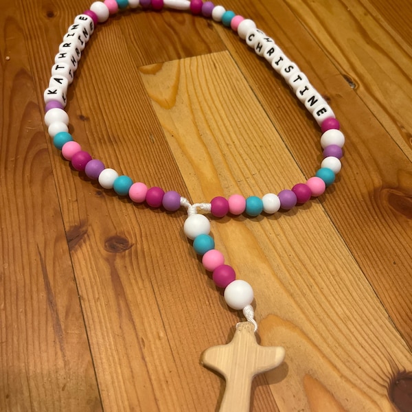 Custom Baby Rosary | Chewy Rosary for Babies | Catholic Baptism Gift ...
