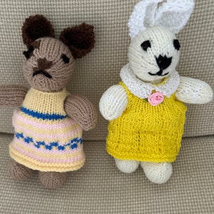 Toy Knitting Pattern for a Small Rabbit With Removable Clothes 7 Inches ...