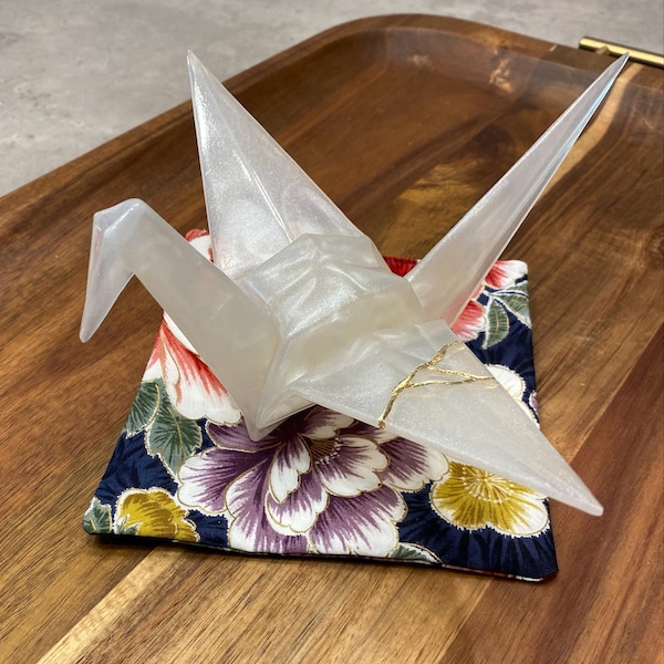 Japanese Origami Crane | Handmade Resin Origami Statue | Blossom - Etsy