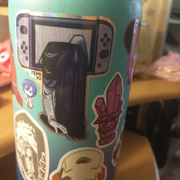 HOLO Switch Sadako Sticker | Holographic Gamer Sticker Samara Sadako ...