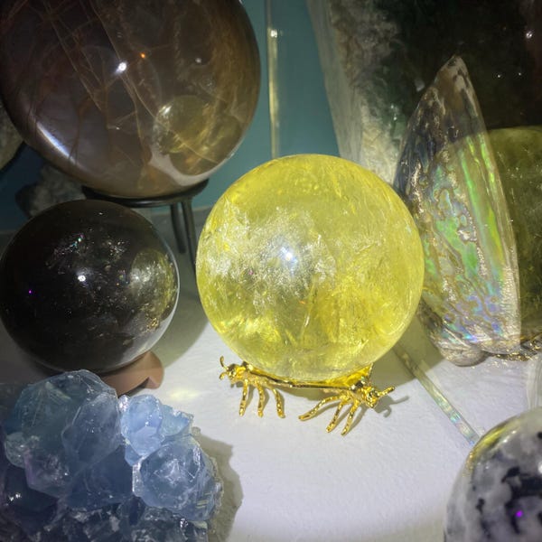 Beautiful Phoenix Crystal Sphere Display | Bird Crystal Ball Holder ...