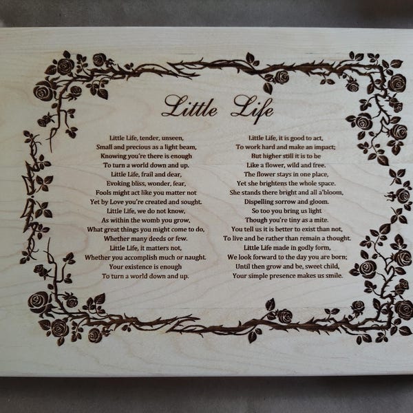 Engraved Poem, Personalized Poem in Wood, Handwritten Heirloom, Child's ...