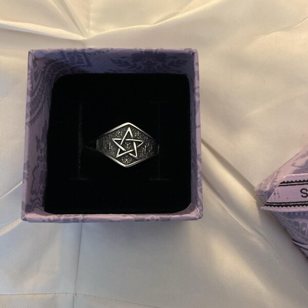13.7 Mm Pentagram Band Ring Trendy Band New Design Solid Band 925 ...