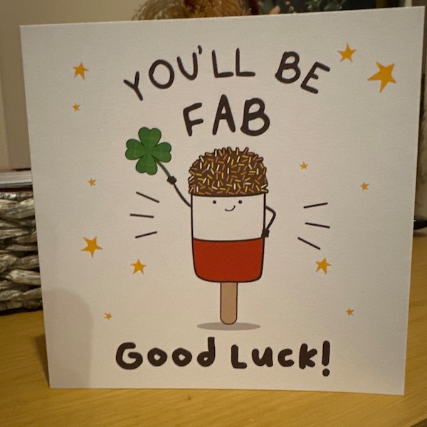 You'll Be Fab Good Luck: Good Luck Card, Card for Him, Card for Her ...