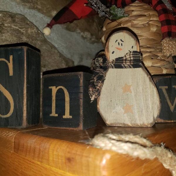 SNOW SNOWMAN Primitive Sign - Etsy