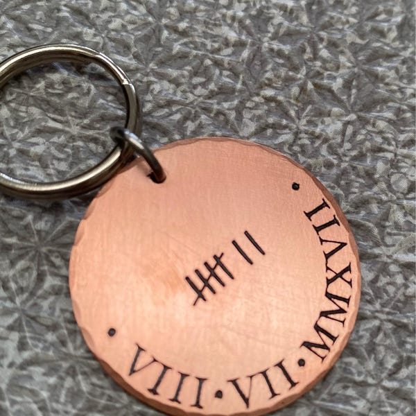 7 Year Anniversary Gift for Husband, Copper Anniversary Keychain ...