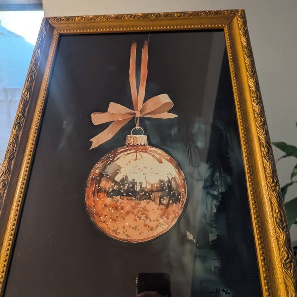 Golden Christmas Trees Frame Tv Art, Neutral Beige Holiday Winter ...