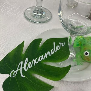 Tropical Palm Leaf Name Tags Handwritten Monstera Names With - Etsy