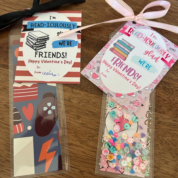Bookmark Valentine, Valentine's Day Bookmark, Class Party Valentine ...