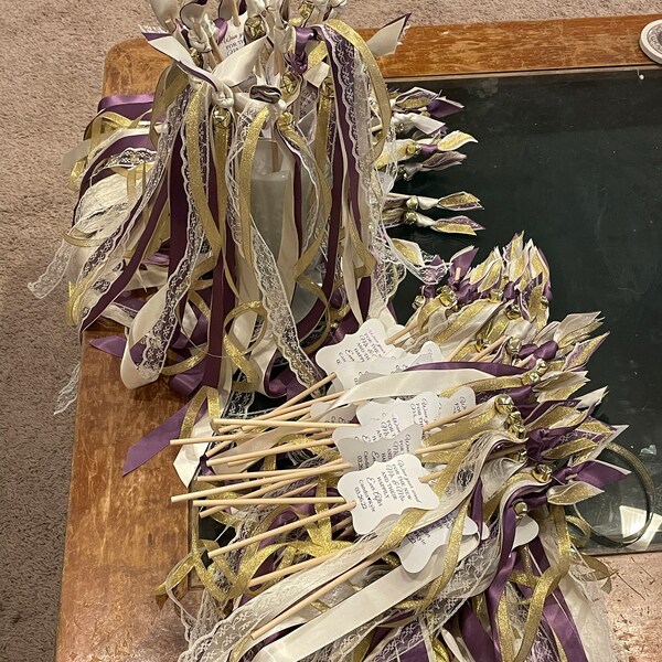 75 Ribbon Wands Send off Ideas Ceremony Exit Wedding Ribbon Favors With ...
