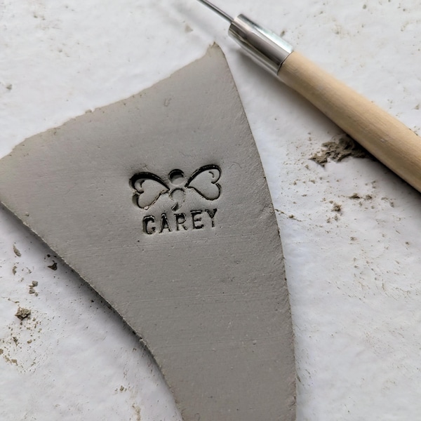 Custom Clay Stamp With Your Name, Personalized Pottery Stamp, Clay ...
