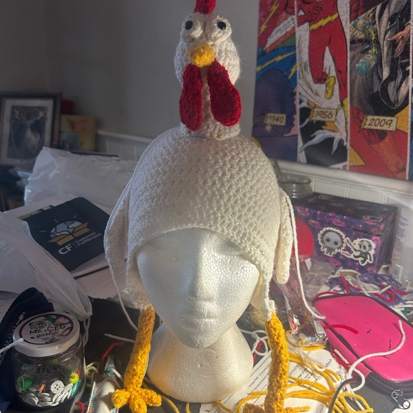 Crochet Pattern Chicken Hat/ Chicken Hat Pattern/ Spring Chicken Hat ...