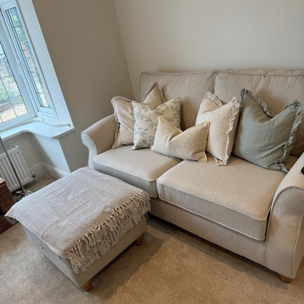 Sofia Rectangular Cream Boucle Fringed Cushion 50x30 - Etsy UK