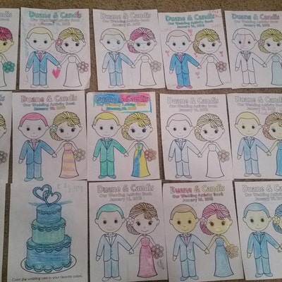 Printable Personalized Wedding Coloring Activity Book Favor Kids 8.5 X ...