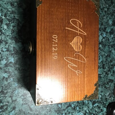 Personalized Wooden Gift Box With Lock & Key , Engraved Wood Jewelry ...