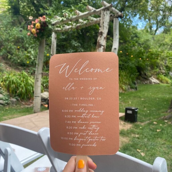 Terracotta Welcome Fan, Fans for Ceremony, Fans for Wedding Day ...