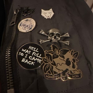 Deaths Head Hawkmoth Silver Screen Print Fabric Patch 8x8cm Goth, Moth ...