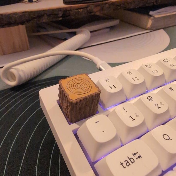 Realistic Log Block Keycap, Voxel-inspired Artisan Keycap, Nature ...