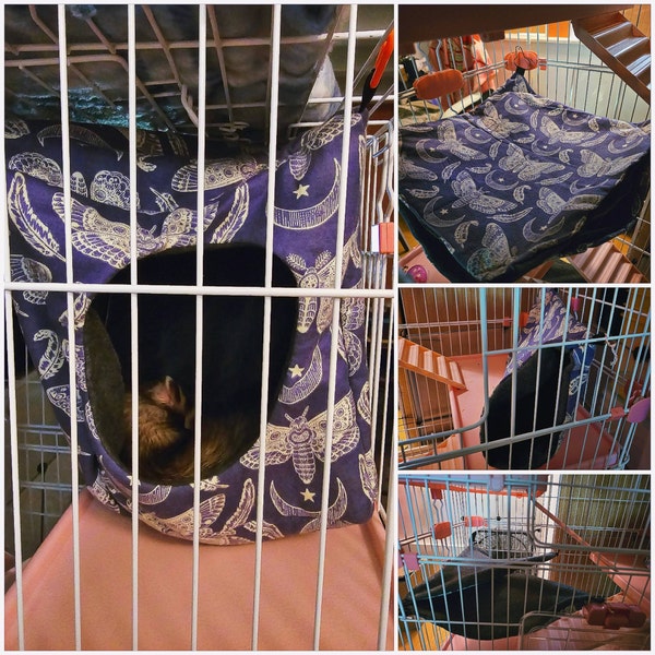 Mismatched Rat Cube Hammock UGLY DUCKLING Random rat Bed, Rat Cage Set ...