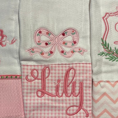Bow Monogram Topper Satin Stitch Machine Embroidery Design - Etsy
