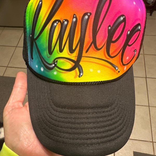 Airbrush Trucker Hat Custom, 5 Panel Graffiti Trucker Hat, Trendy Cool ...