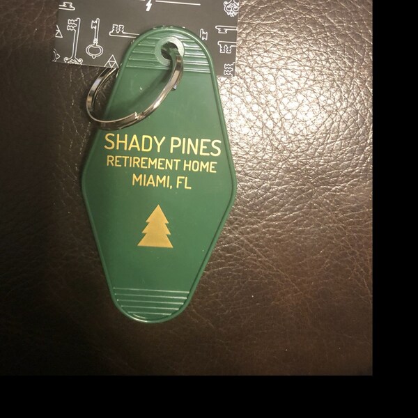 Shady Pines Dark Green Key Tag - Golden Girls Keychain - Etsy