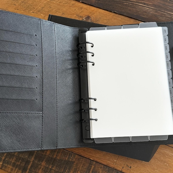 A5 Organizer ivory Refillable Binder, Vegan Leather Ring Binder, Agenda ...