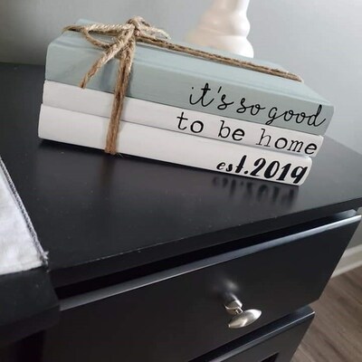 Choose Your Quote Book Set/ Decorative Books/ Book Ends/ Wedding Gifts ...