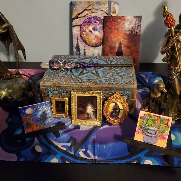 Miniature Creepy Witch Dollhouse Picture Framed Mini Oval Haunted ...