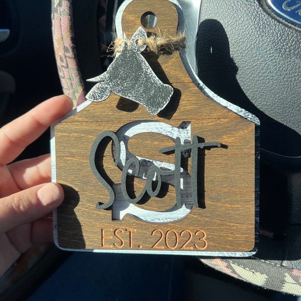Personalized Cow Tag, Decorative Board, Cow Decor, Personalized Cow ...