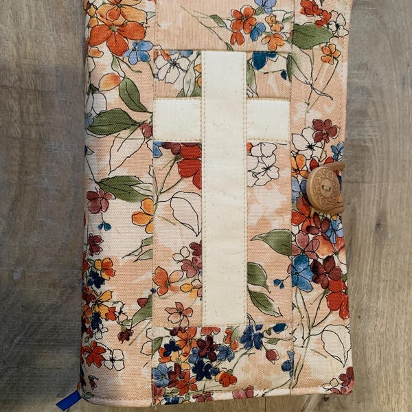 Handcrafted Quilted Fabric Bible Cover and Coordinating Bookmark ...