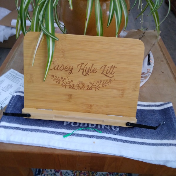 Personalized Cookbook Stand, Recipe Book Holder, Mother's Day Gift ...