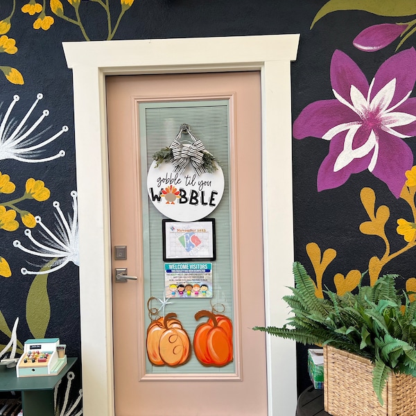 Thanksgiving Welcome Sign | Gobble Til You Wobble | Fall Wreath ...
