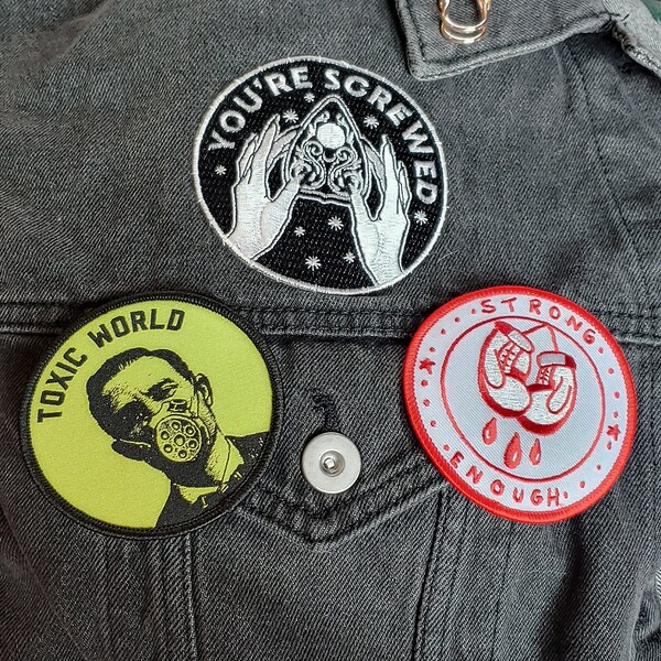 Toxic World Patch. Woven Iron on Patch. - Etsy